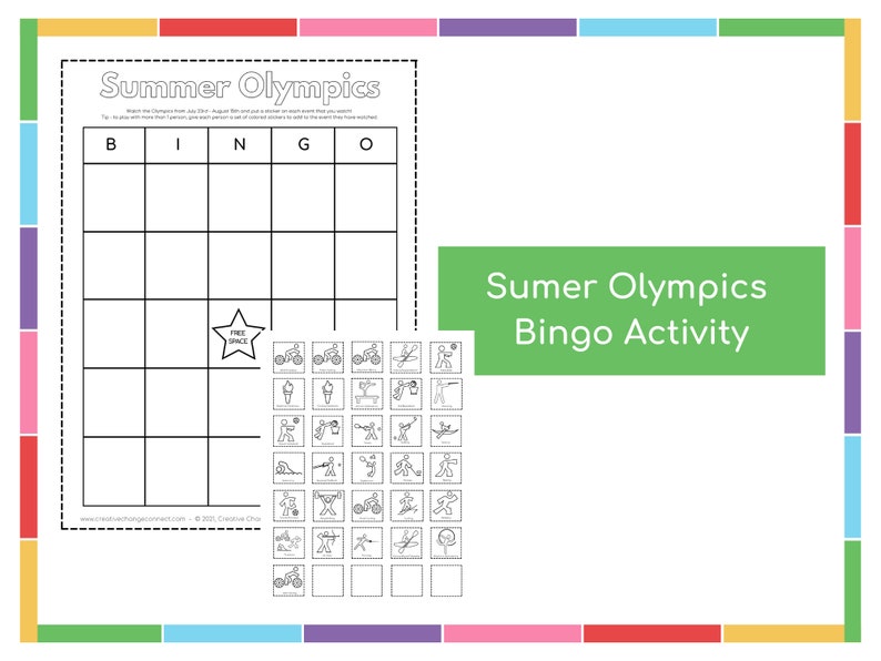 Summer Olympics BINGO Game 8.5x11 - Etsy