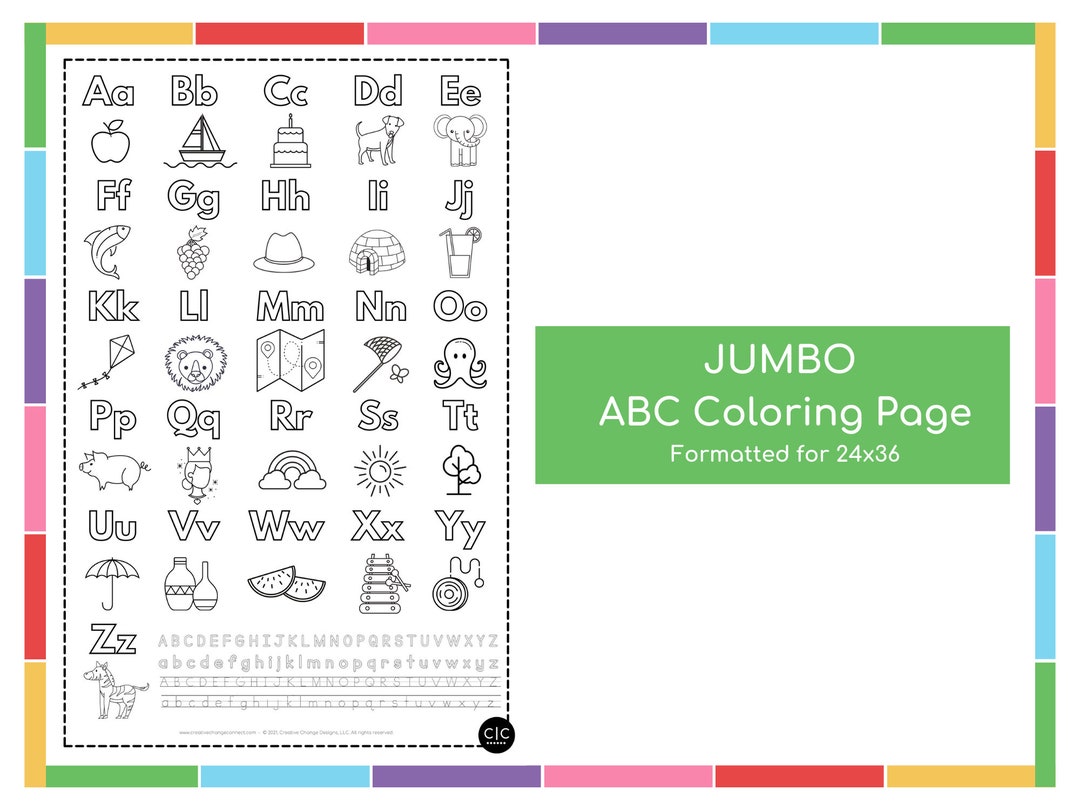 Jumbo ABC Coloring Page - Etsy