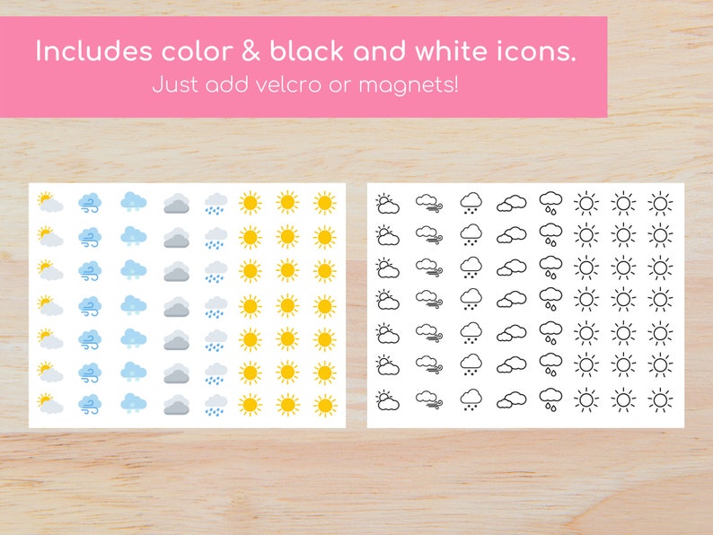 Printable Weather Calendar for Kids, Homeschool Printables, Preschool ...