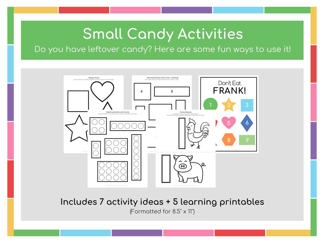 Small Candy Activities for Learning & Play - Digital Download - Etsy