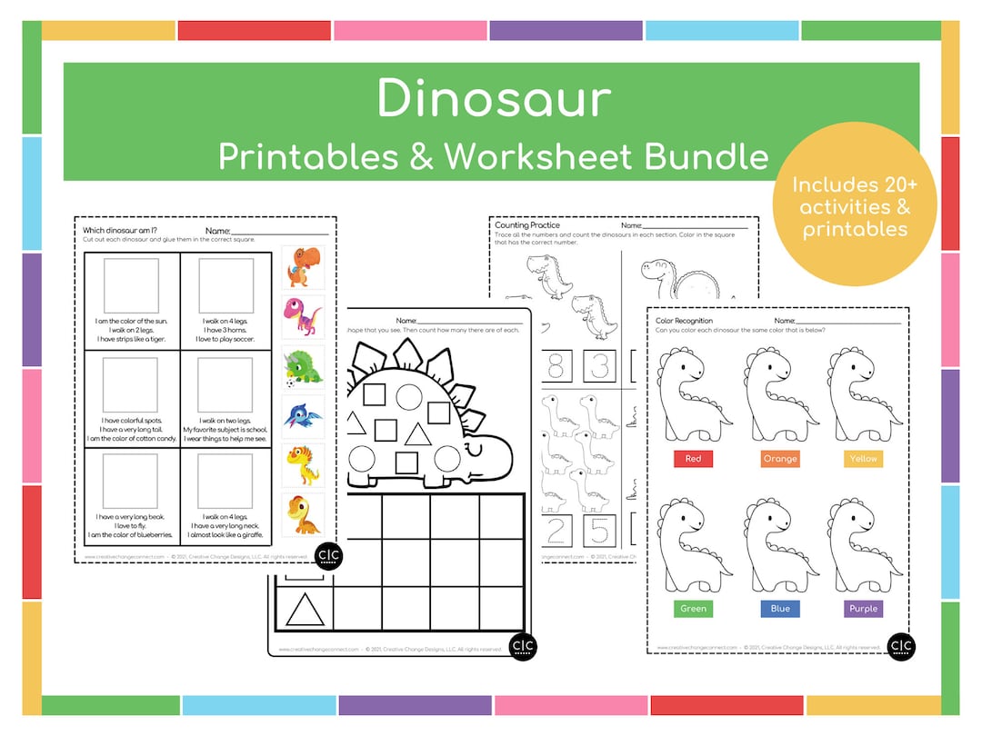 Dinosaur Workbook - Dinosaur Worksheets - Homeschool Printables ...