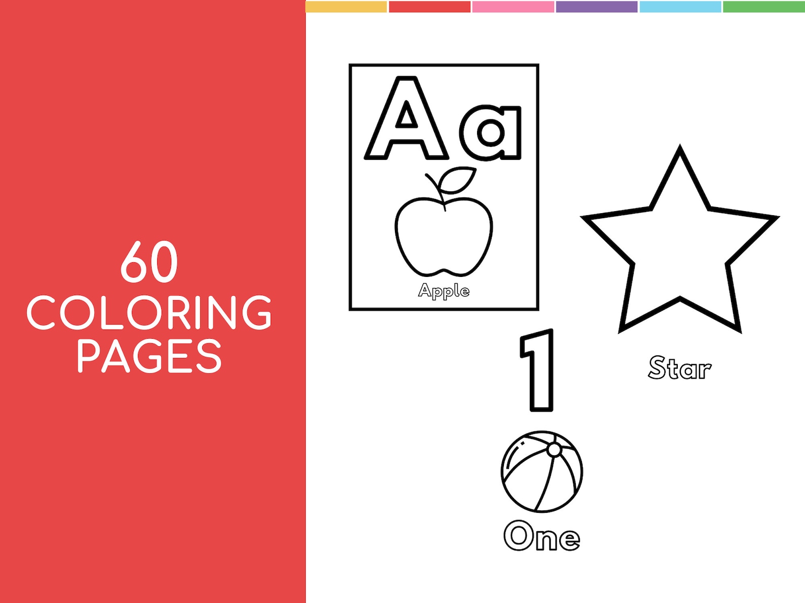 Coloring Pages for Kids, Letter Coloring Page, Number Coloring Book ...