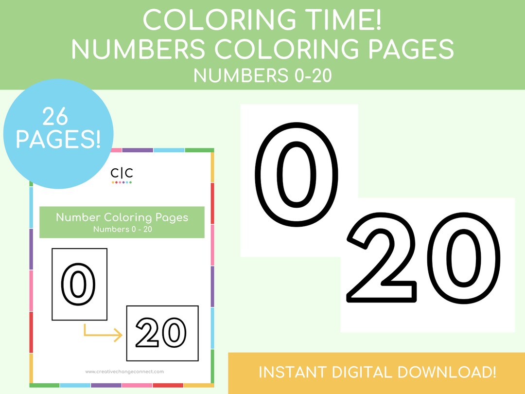 Number Coloring Page, Number Coloring Book, Coloring Pages for Kids ...