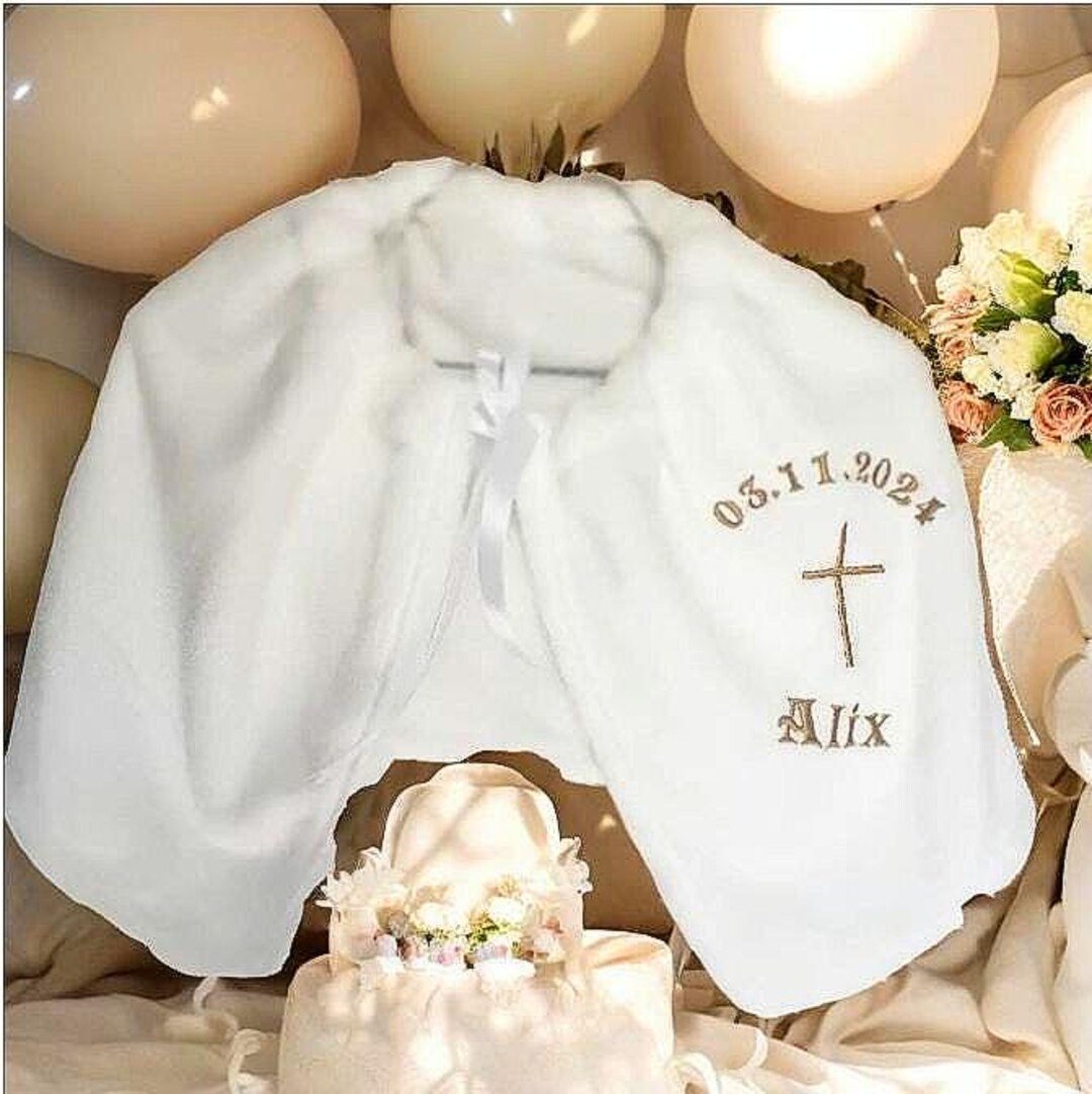 Warm Christening Cape for Winter Baby/child Ceremony, Personalized ...