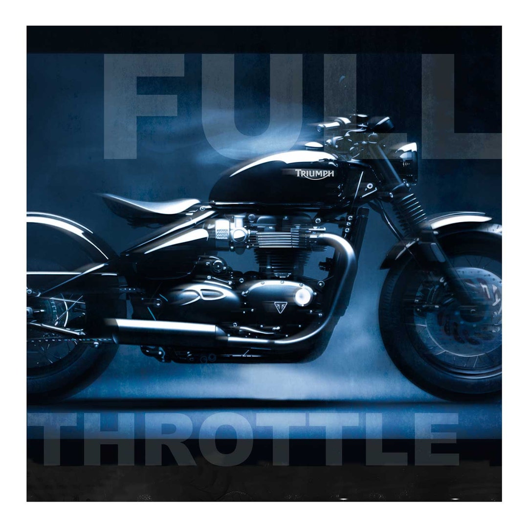 Paper Print - Full Throttle Triumph Wall Art - Biker Wall Art - Man ...