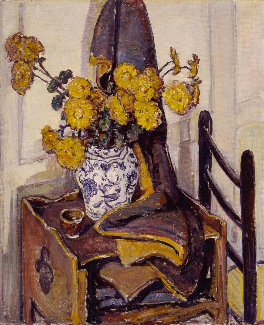 Still Life With Yellow Flowers - Artist Russell Cheney - Oil Painting ...