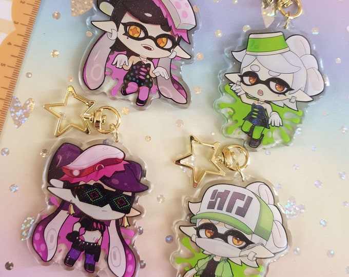 Splatoon Marie , Callie Idol Squid Sisters Octo Callie , Casual Marie 2.5'' Double-Sided Acrylic ...