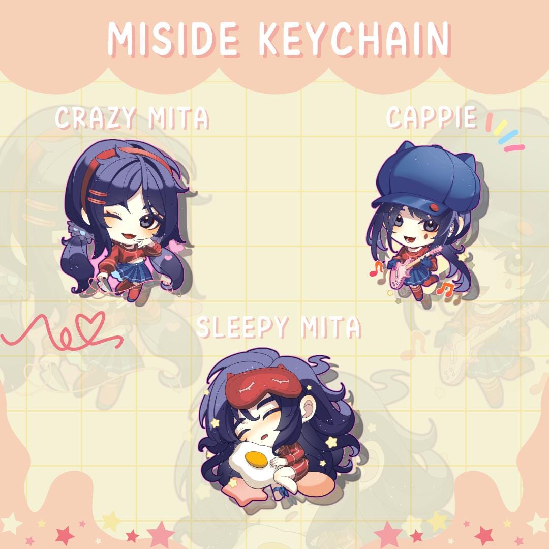 Miside Mita Cappie Sleepy Mita Keychain Charms Merch - Etsy
