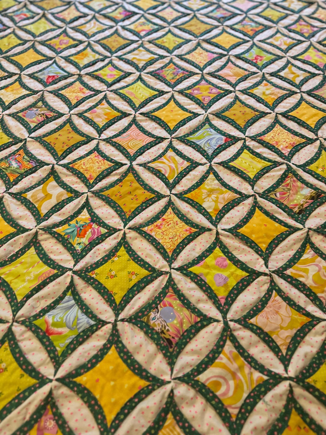 Handmade Cathedral Window Quilt - Etsy