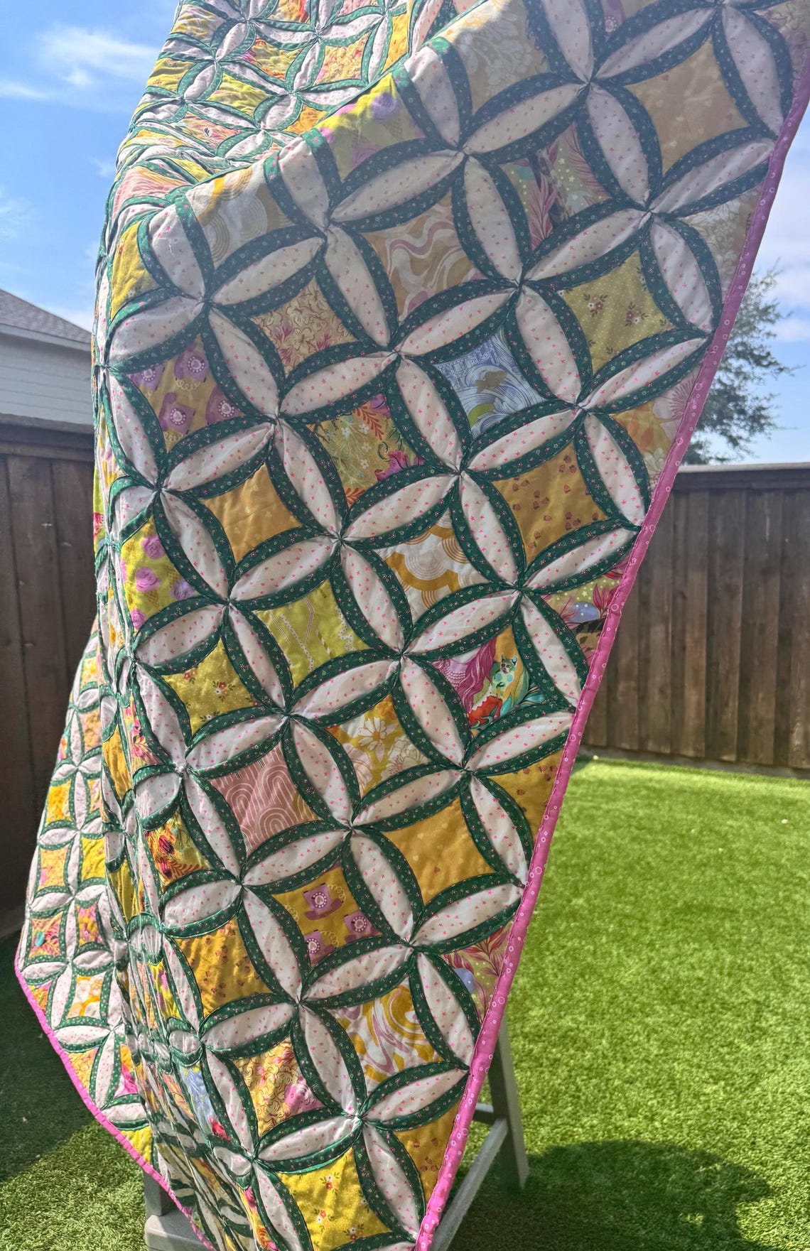 Handmade Cathedral Window Quilt - Etsy