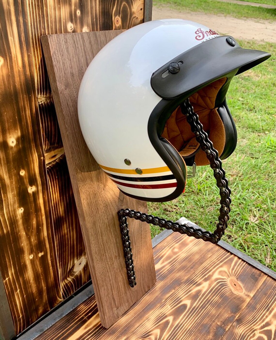 Natural Walnut Motorcycle Helmet Rack - Etsy