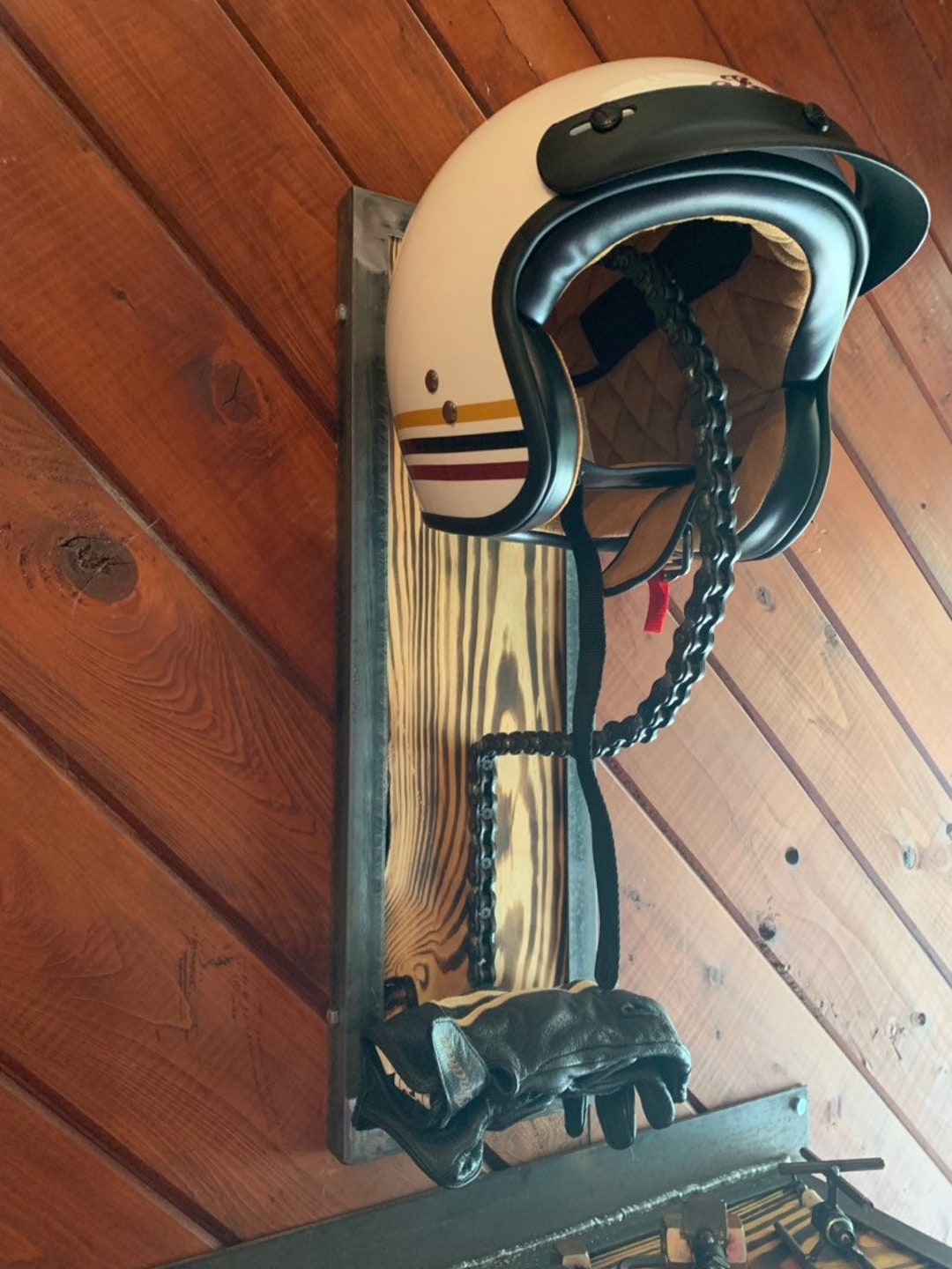 Motorcycle Helmet Rack, Farmhouse Motorcycle Rack, Farmhouse Decor ...