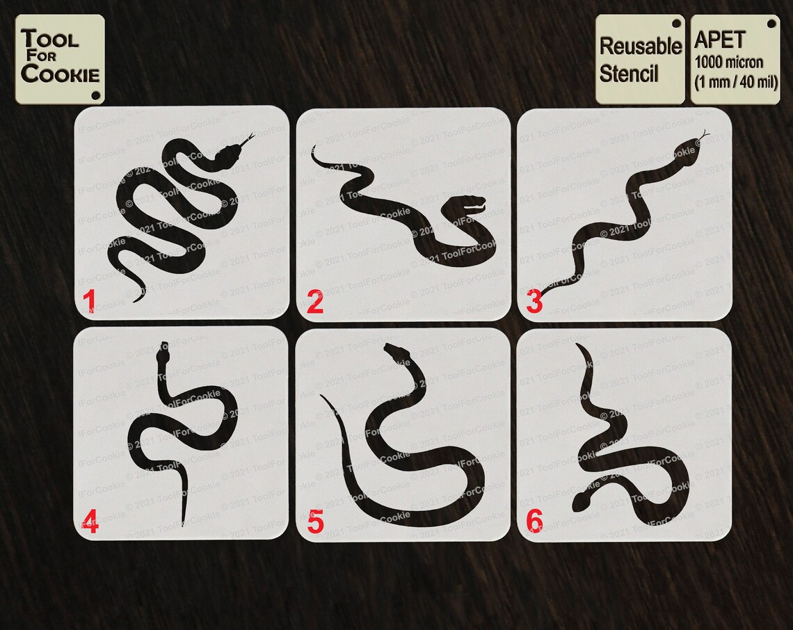 Snake Stencil Viper Stencil Asp Stencil | Etsy