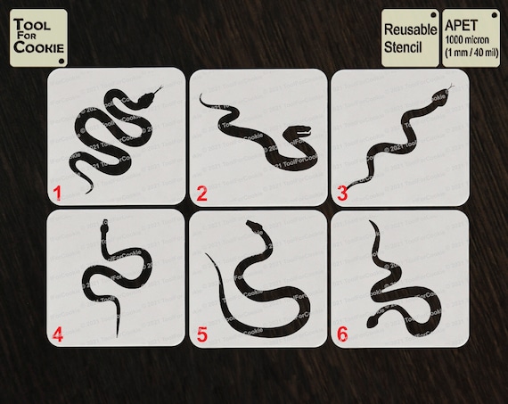 Snake Stencil Viper Stencil Asp Stencil | Etsy