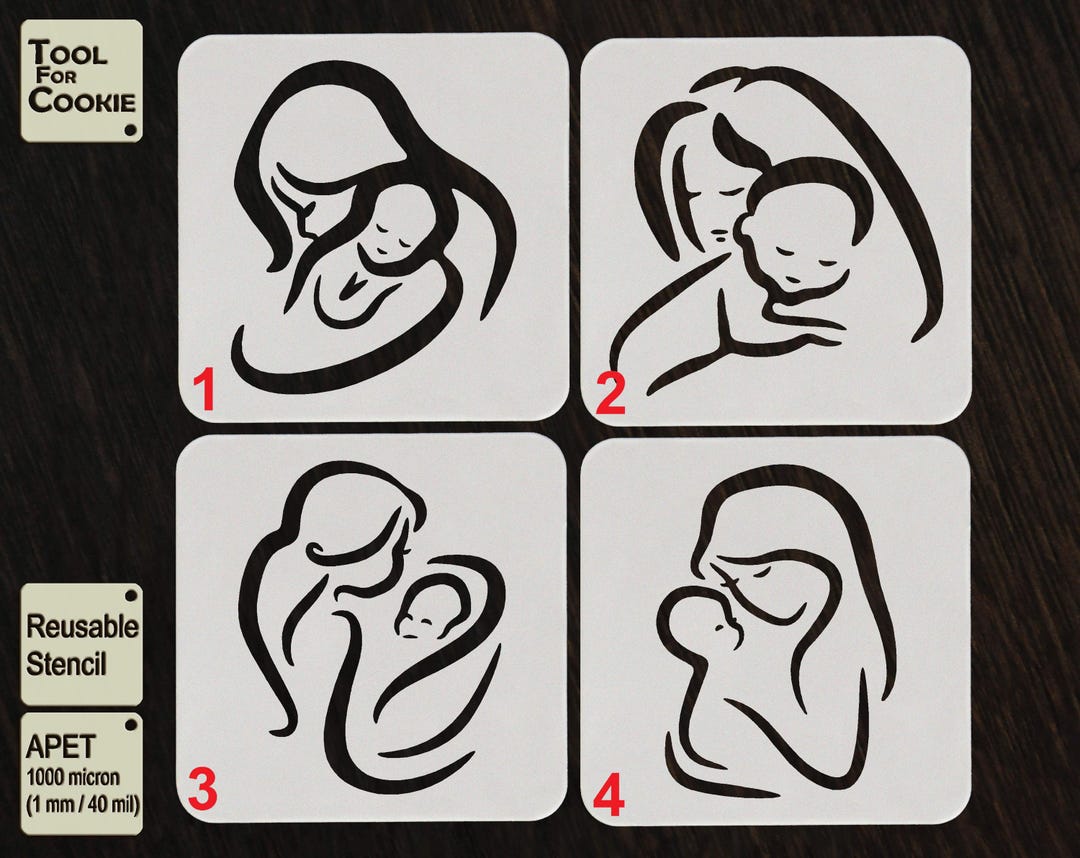 Baby Stencil, Mother and Child Stencil, Motherhood Stencil - Etsy