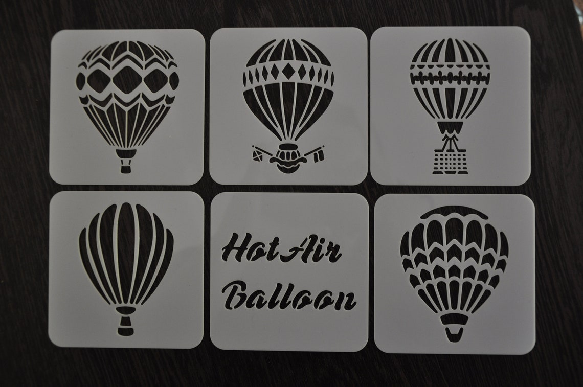 Balloon Stencil, Hot Air Balloon Custom Stencil, Any Font, Any Design ...