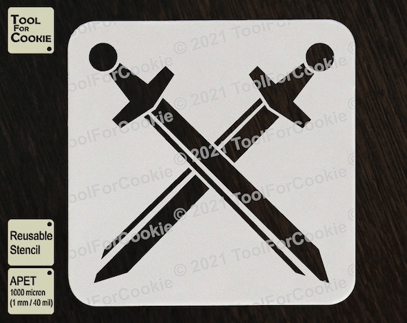Crossed Sword Stencil