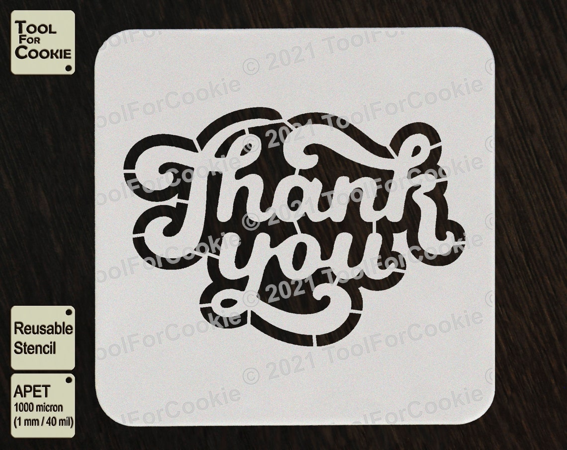 Thank You Stencil - Etsy