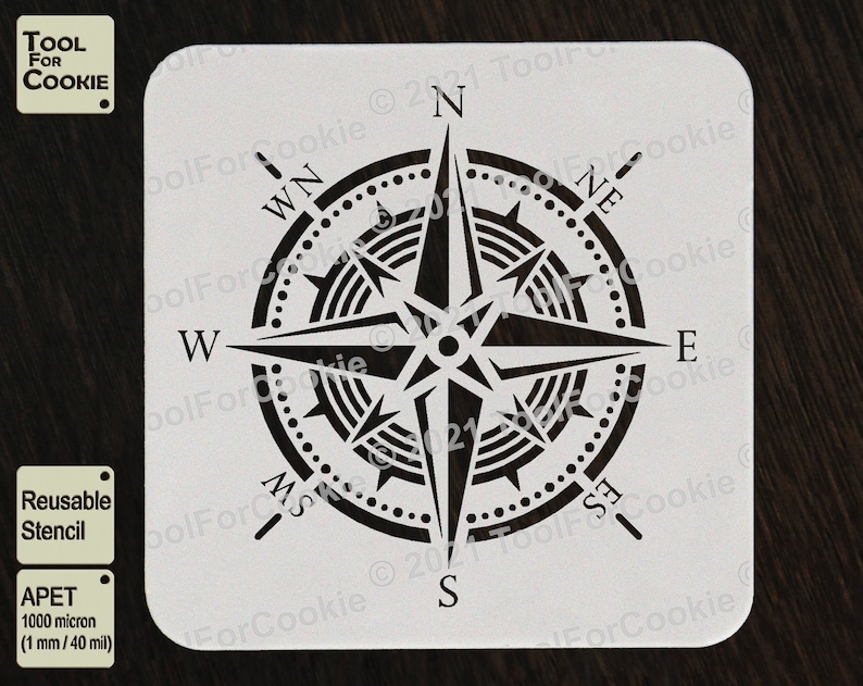 Compass Stencil | Etsy