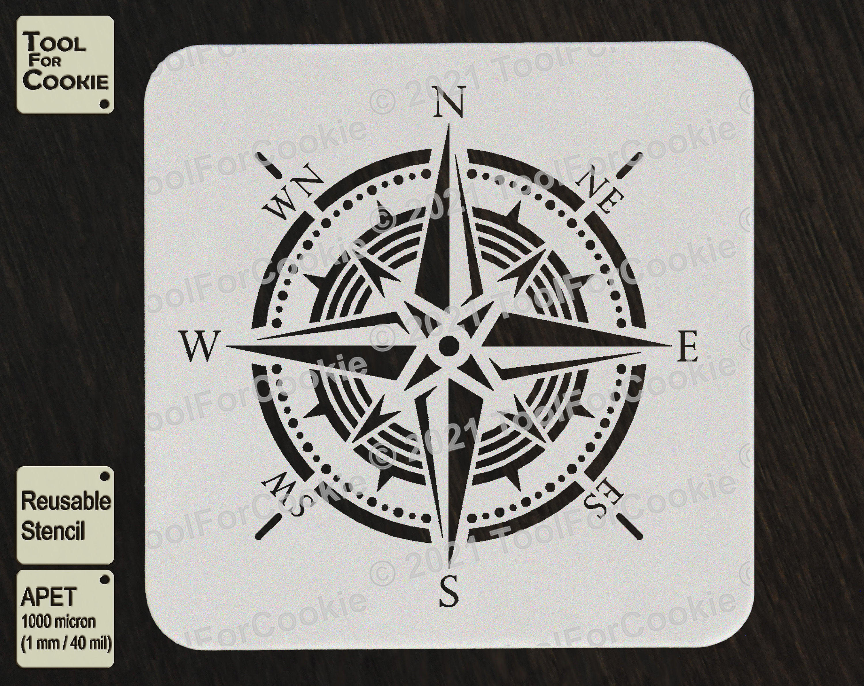 Compass Stencil | Etsy