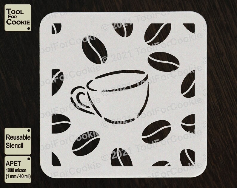 Coffee Beans Stencil - Etsy