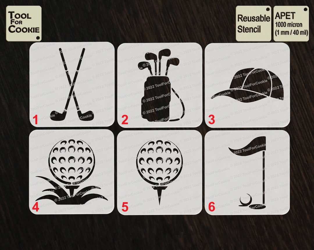 Golf Symbols Stencil - Etsy