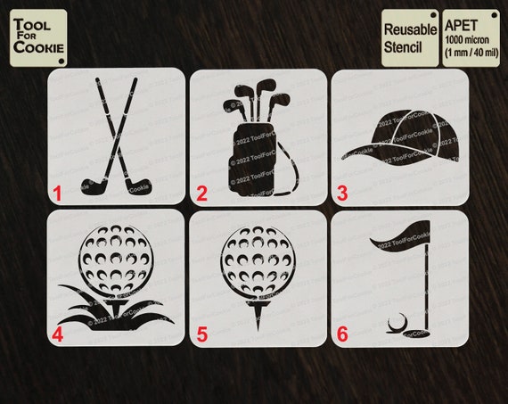 Golf Symbols Stencil - Etsy