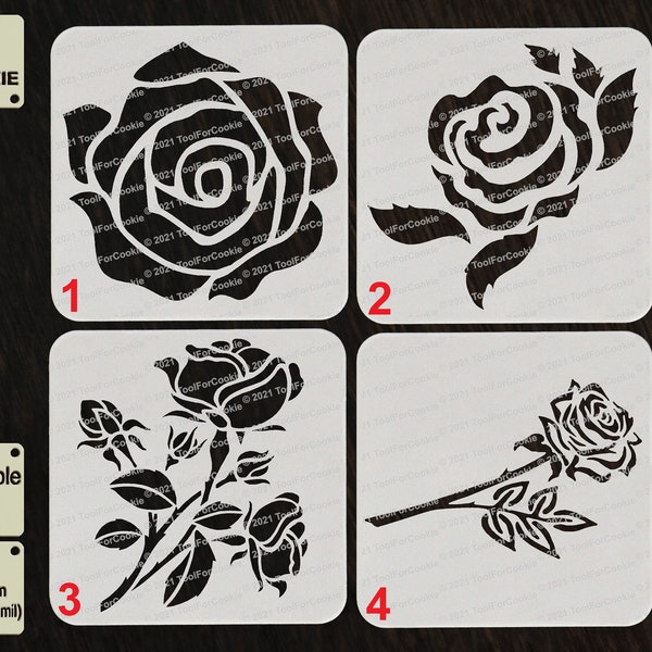 Rose Cookie Stencil - Etsy