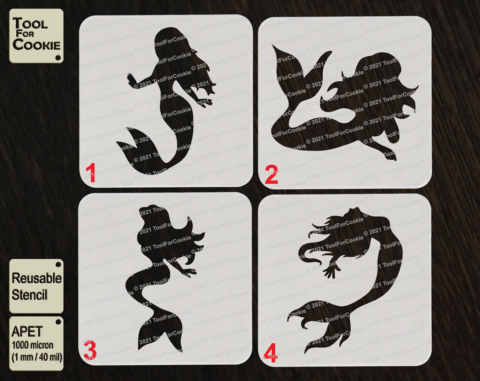 Mermaid Stencil Mermaid Template - Etsy