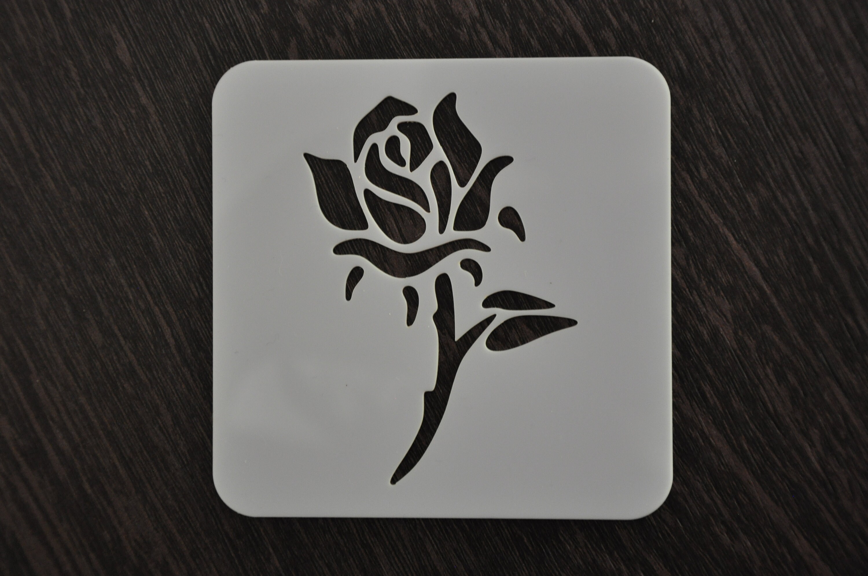 Flower Stencil Rose Stencil Custom Stencil Any Font Any - Etsy