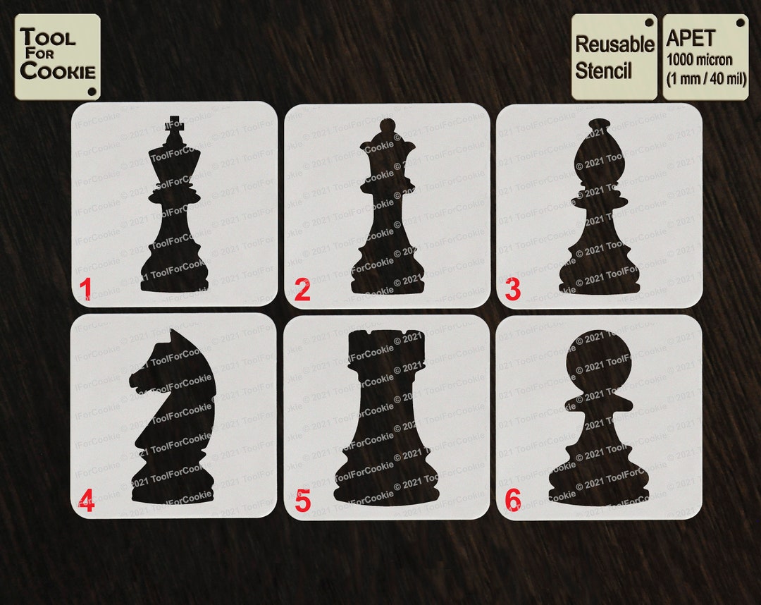 Chess Stencil, Chess Pieces Stencil - Etsy