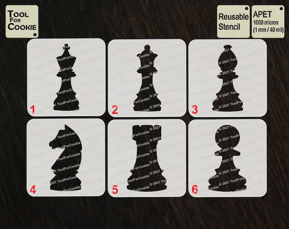 Chess Stencil Chess Pieces Stencil | Etsy