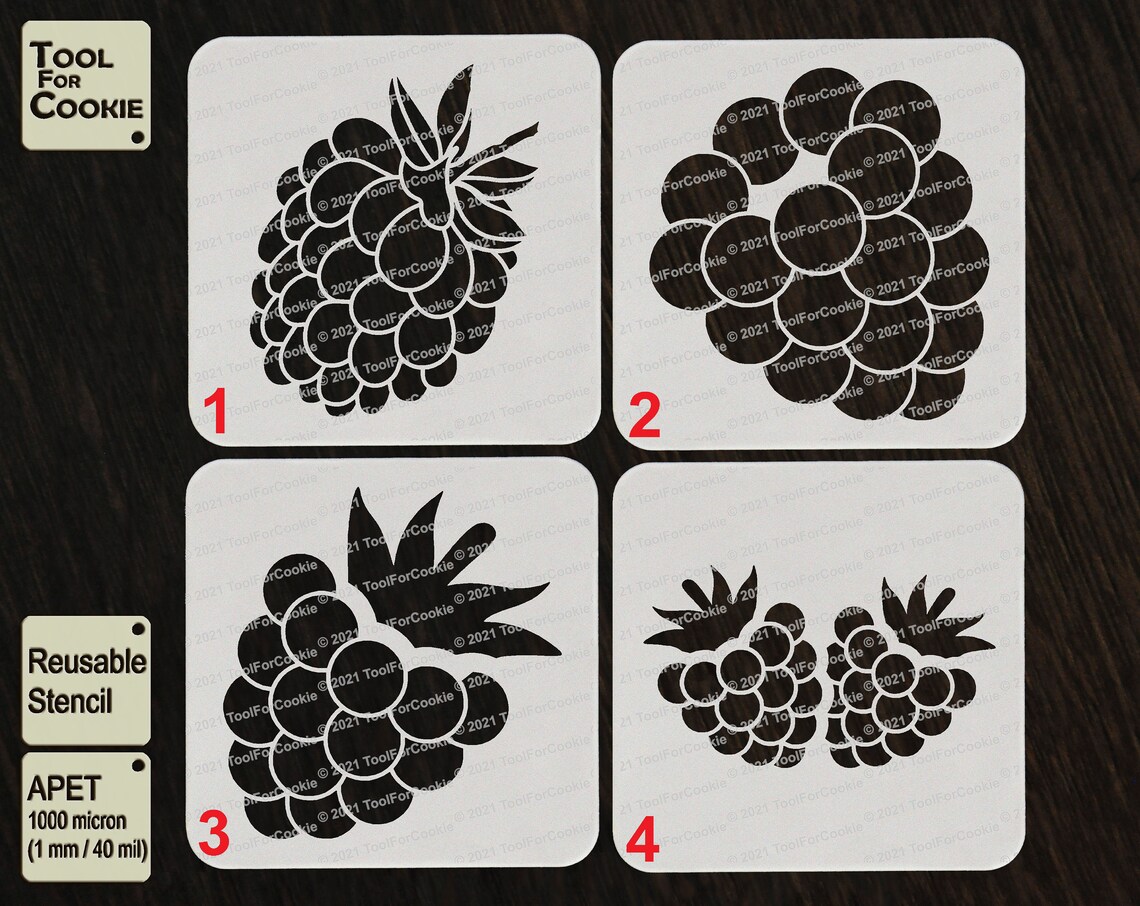 Raspberry Stencil | Etsy