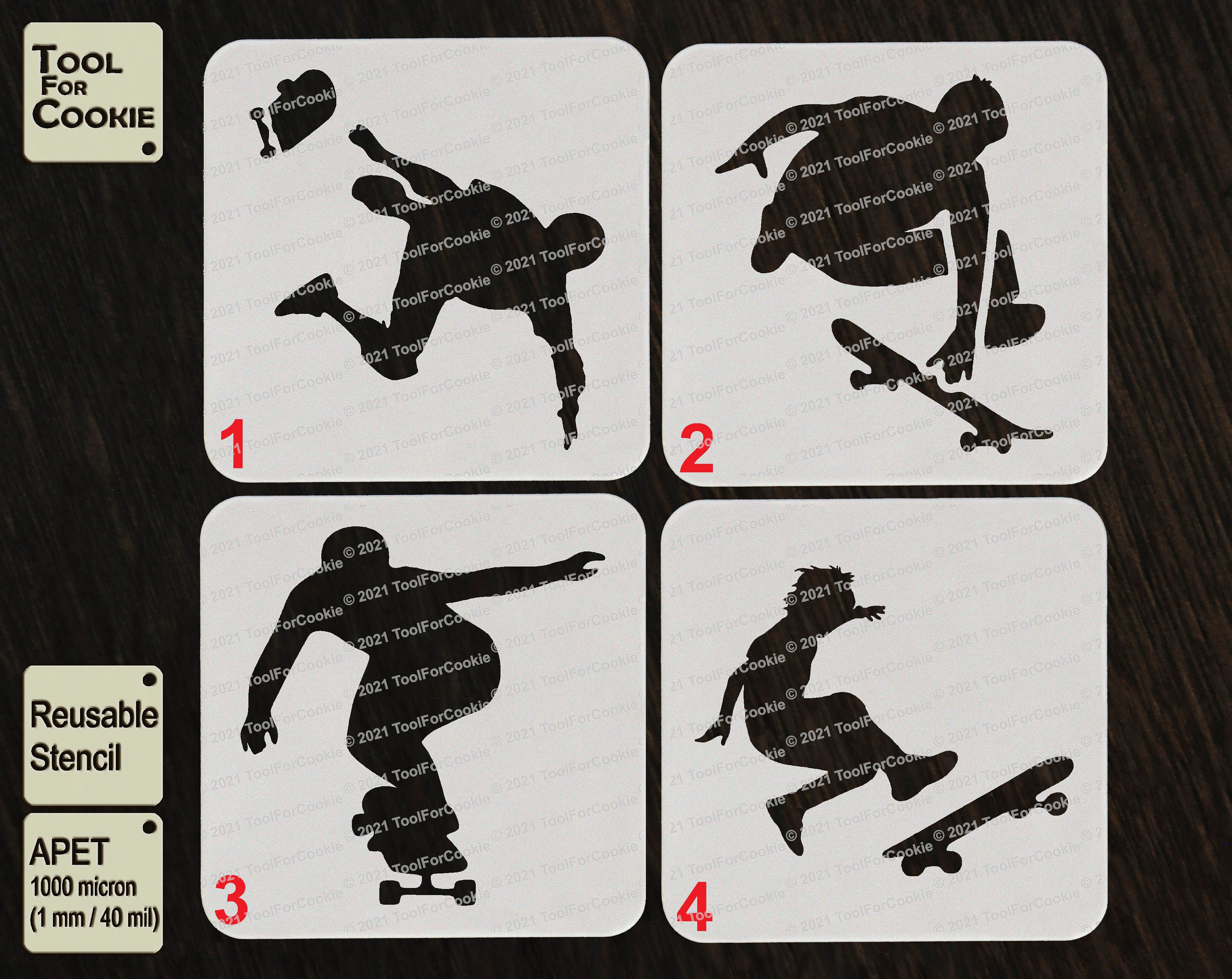 Awsome Skateboard Logo Stencils