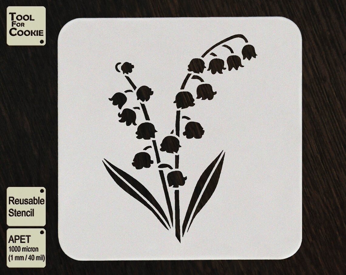 Lily of the Valley Stencil, Floral Pattern, Flower Stencil, May-lily ...