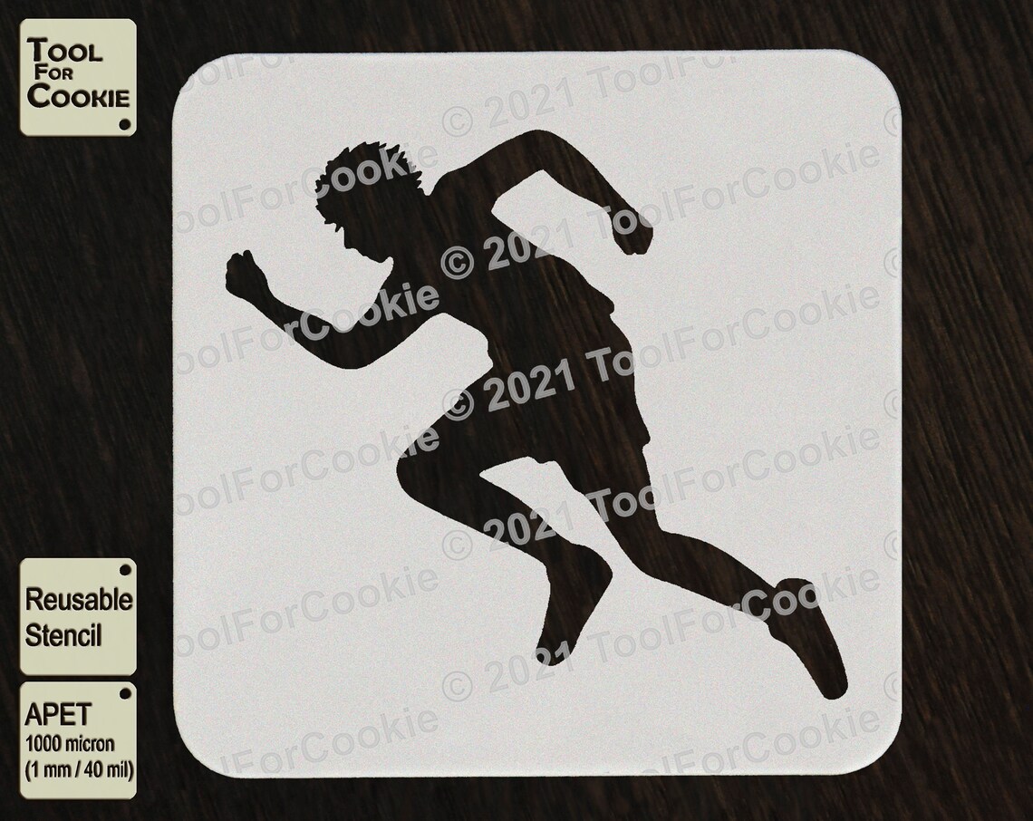 Athletes Stencil, Running Men Stencil - Etsy