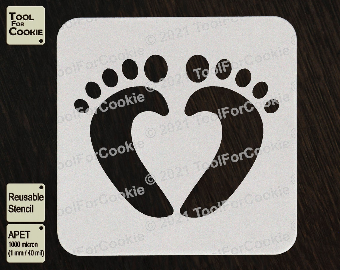 Baby Footprint Stencil - Etsy