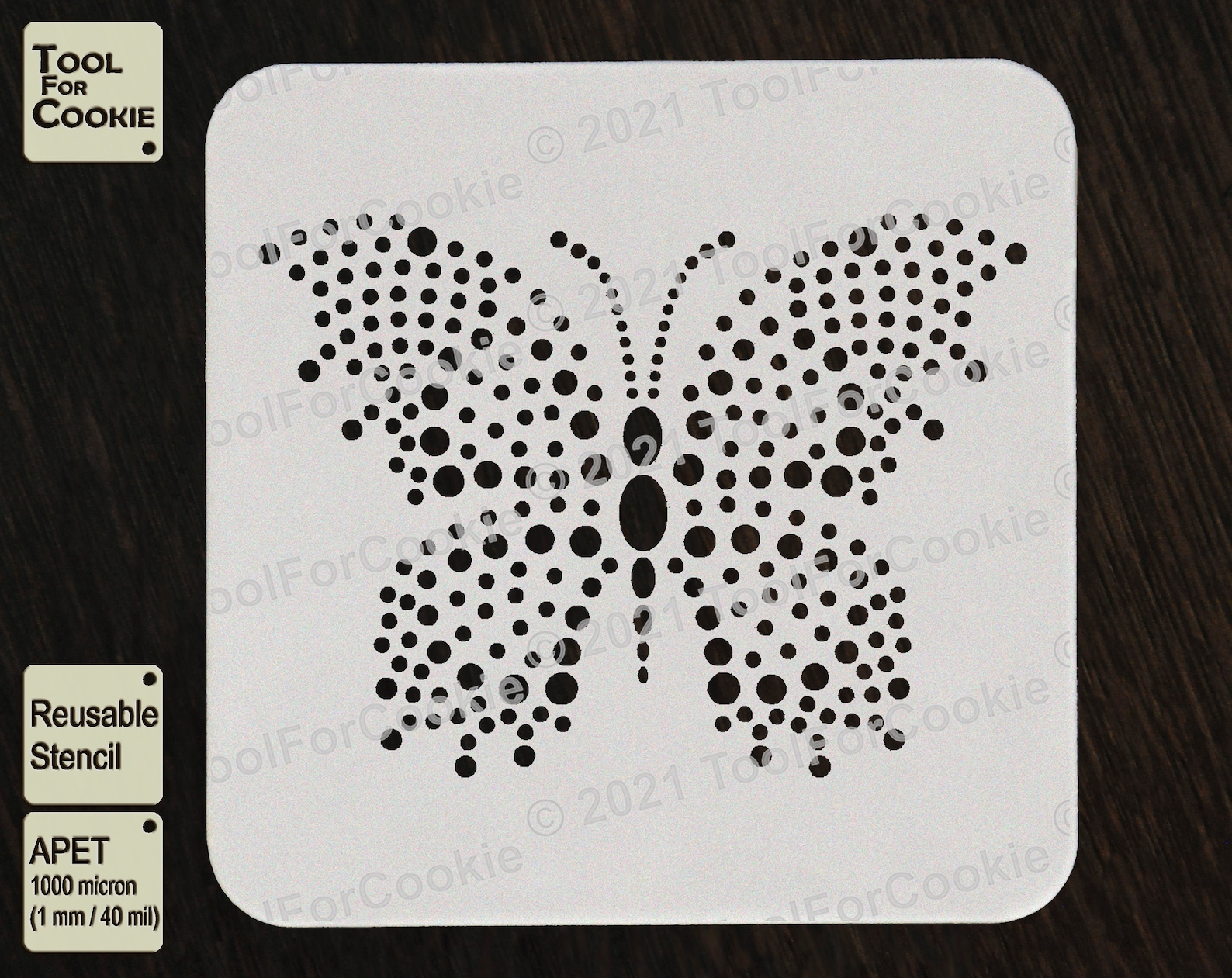 Butterfly Stencil Dotted Butterfly Stencil | Etsy