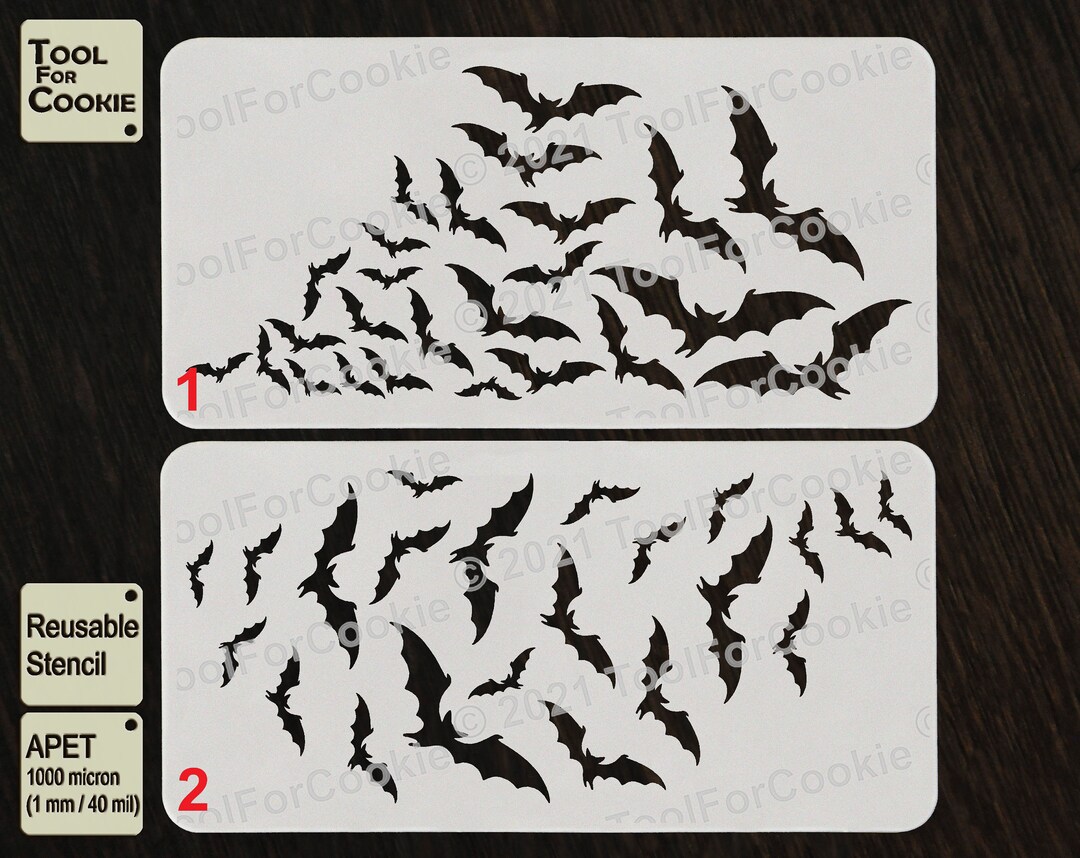 Bat Flock Stencil - Etsy