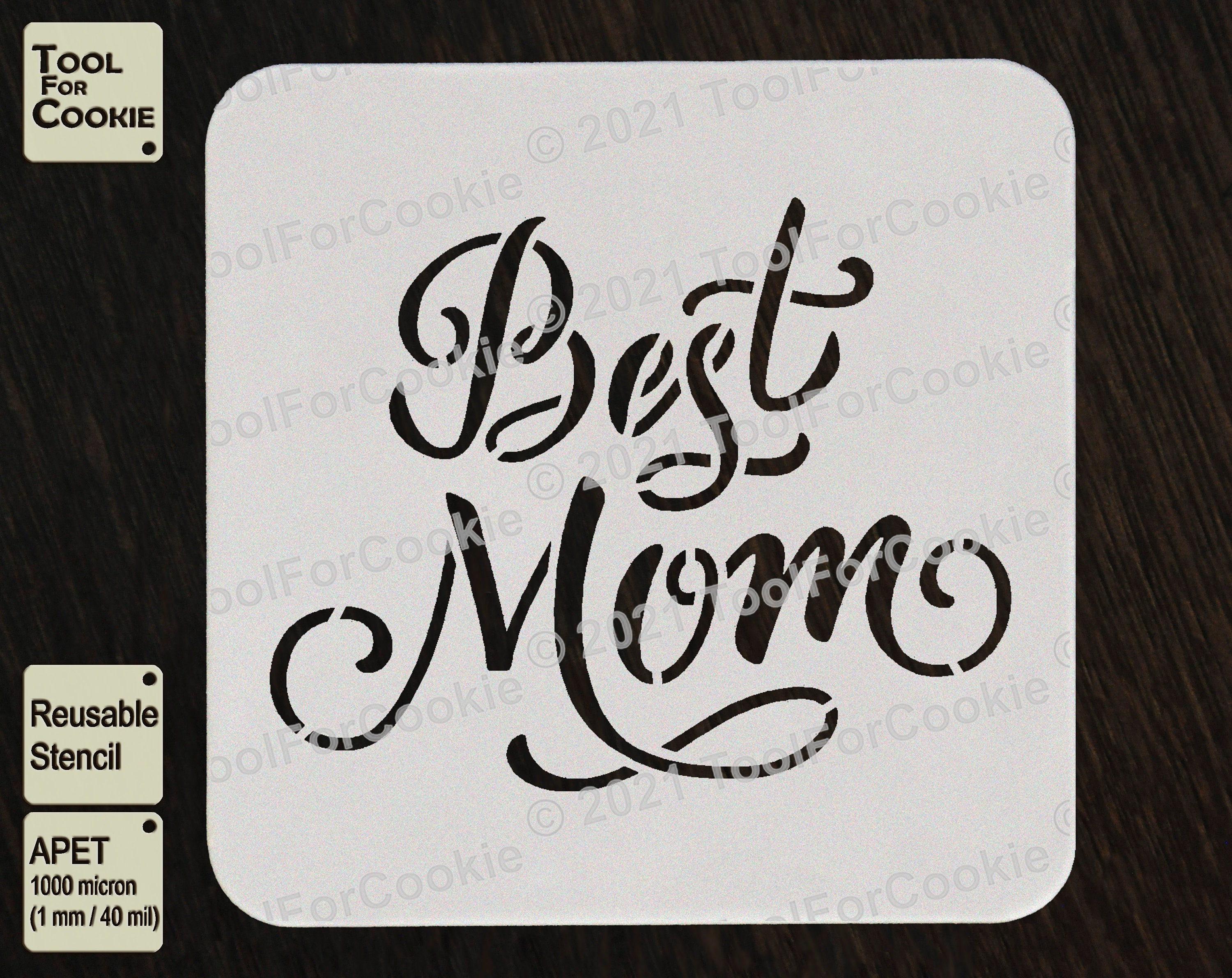 Best Mom Stencil - Etsy