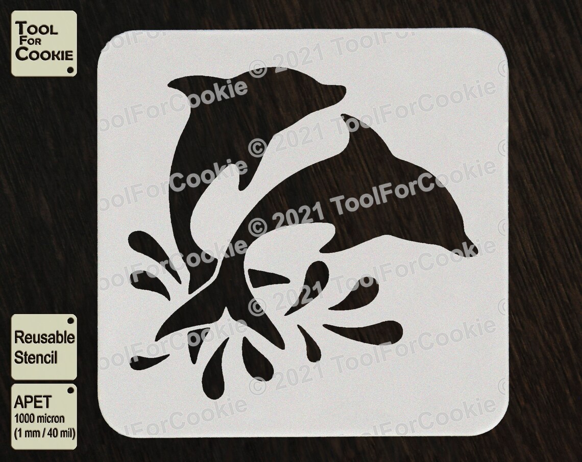Dolphin Stencil, Animal Stencil, Fish Stencil, Custom Stencil, Any Font ...