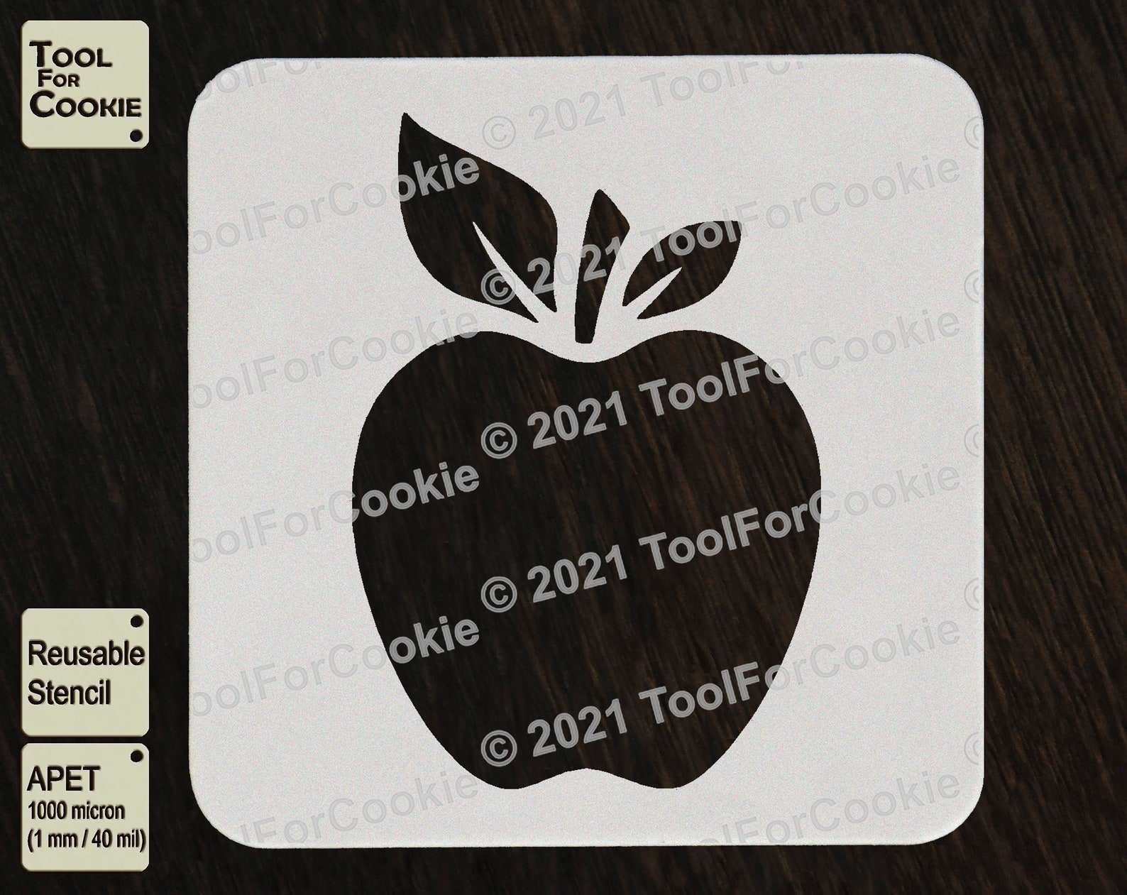 Apple Stencil - Etsy