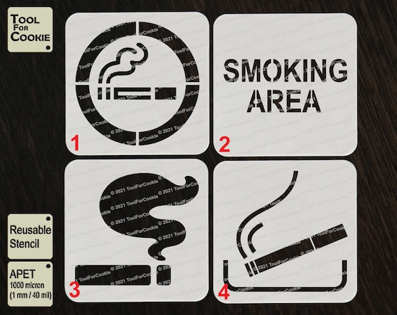 Smoking Area Stencil - Etsy