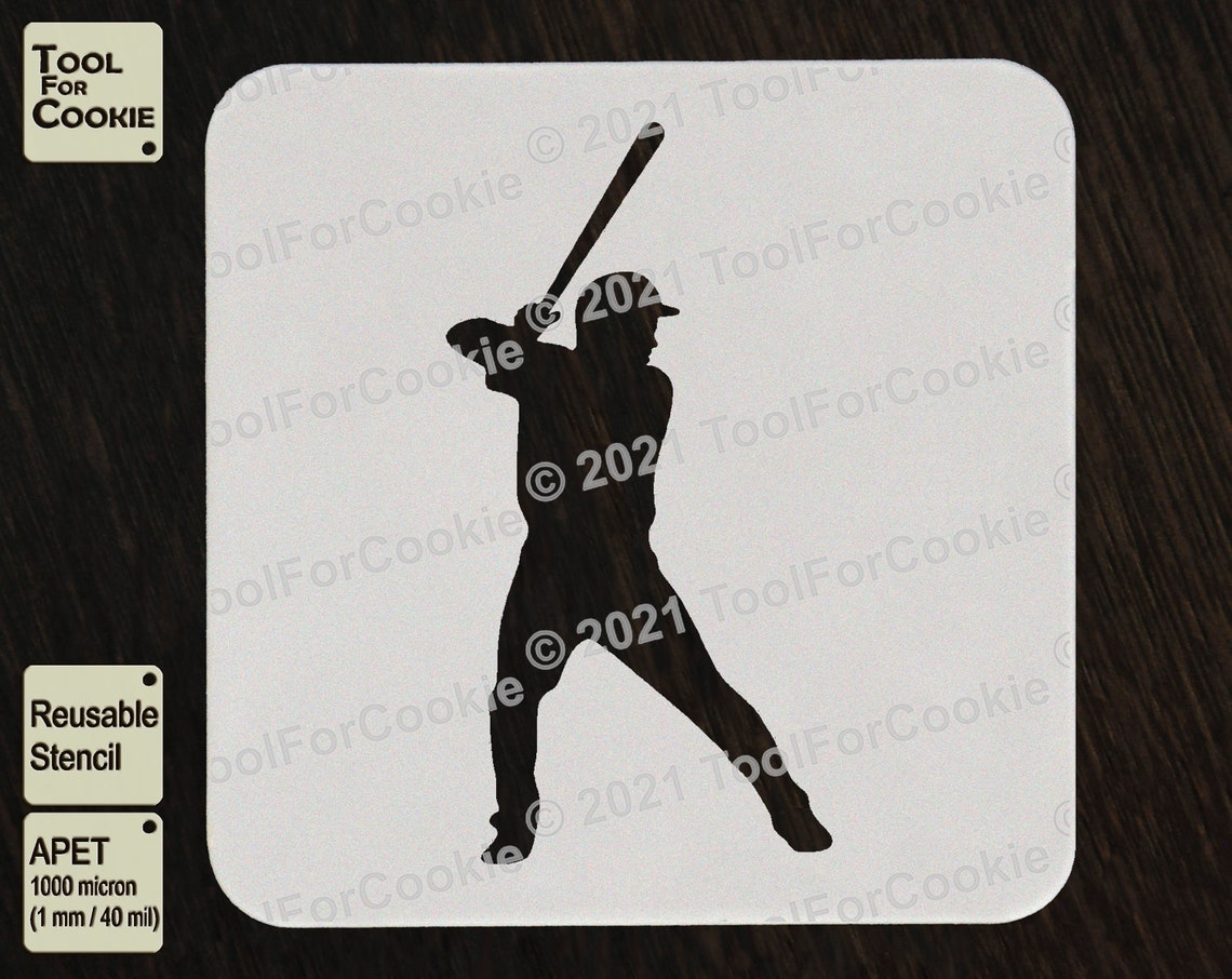 Baseball Stencil, Baseball Player Stencil - Etsy