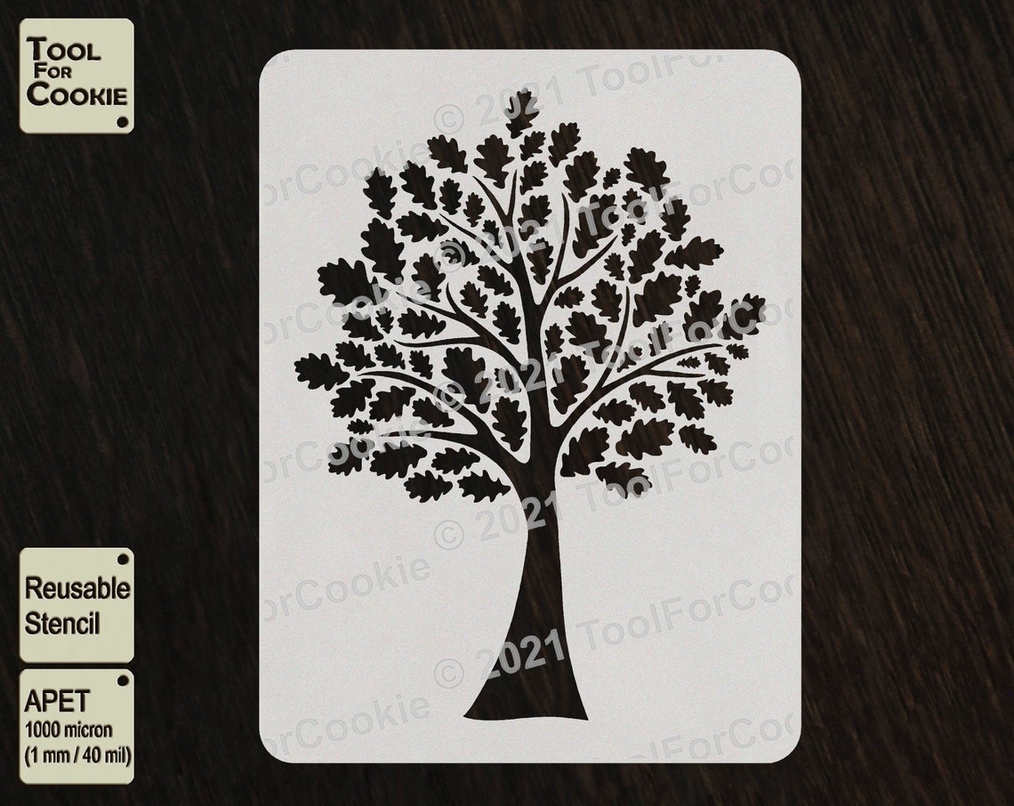 Oak Tree Stencil - Etsy