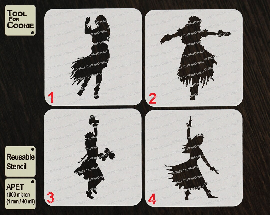Hawaiian Hula Girl Stencil, Custom Stencil, Any Font, Any Design, Any ...