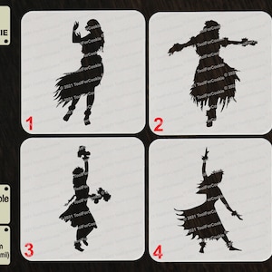 Hawaiian Hula Girl Stencil, Custom Stencil, Any Font, Any Design, Any ...