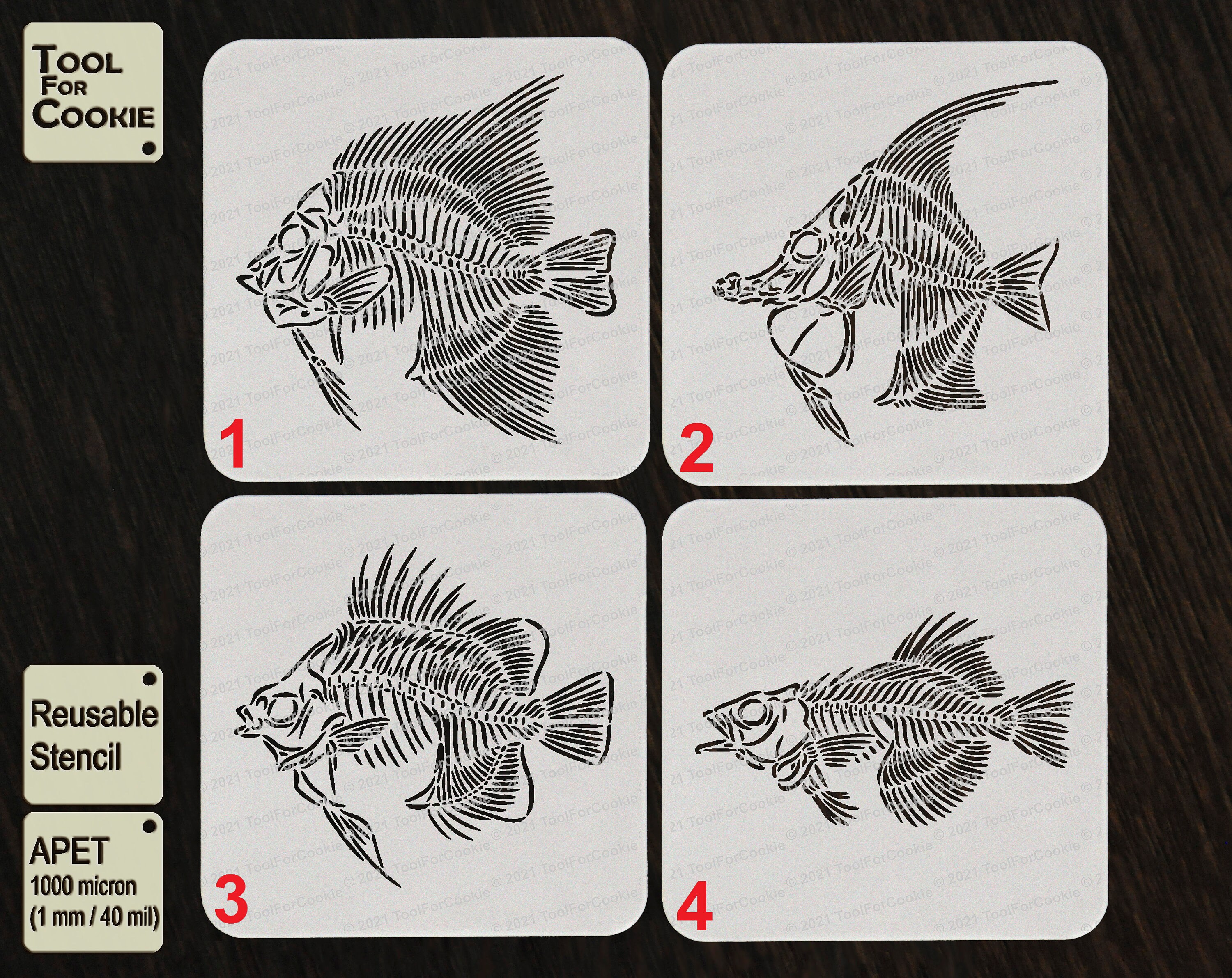 Fish Skeleton Stencils