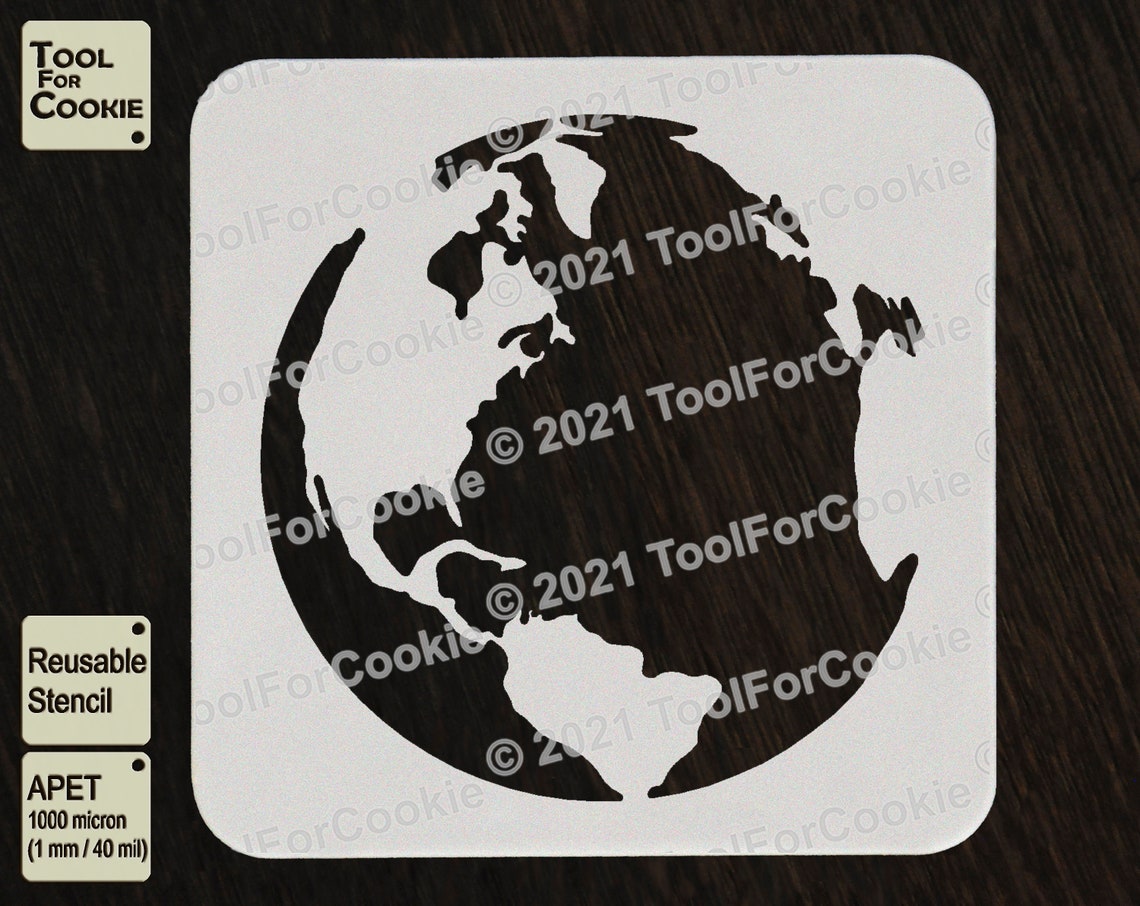 Stencil Planet Earth Custom Stencil Any Font Any Design | Etsy