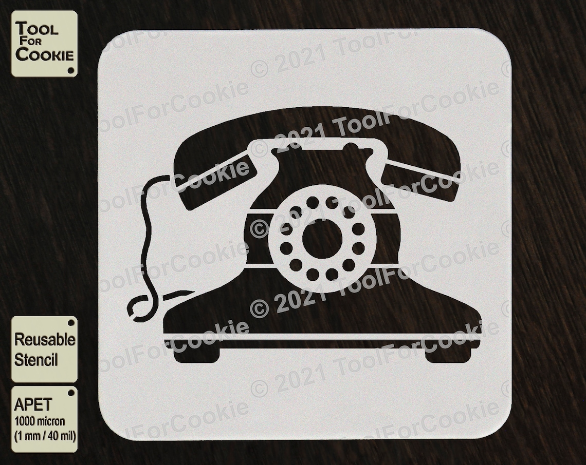 Retro Phone Stencil - Etsy